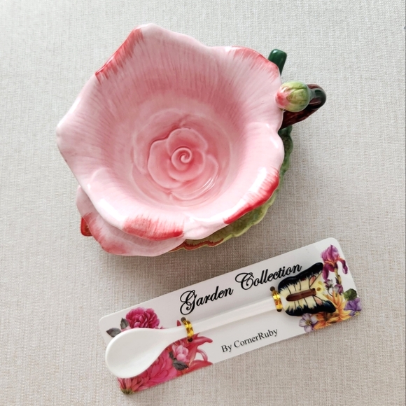 Corner Ruby | Dining | Corner Ruby Pink Rose Garden Teacup Set With ...